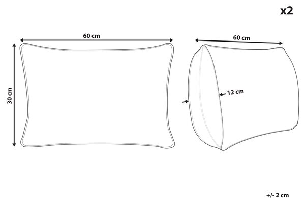 Set de 2 perne decorative DOURIS 30 x 60 cm Bej deschis Carouri | FAVI.ro