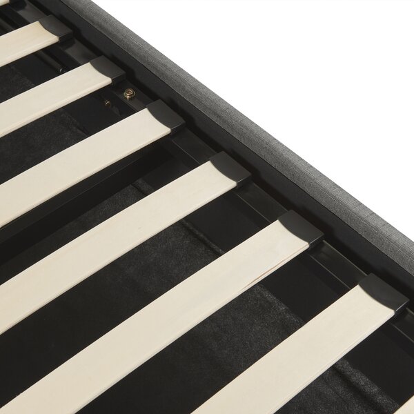 Pat otoman fără tăblie DINAN 140 x 200 cm Gri închis | FAVI.ro