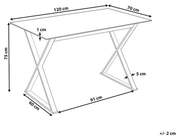 Masă de dining ATTICA Alb 120 cm 70 cm Sticlă securizată | FAVI.ro